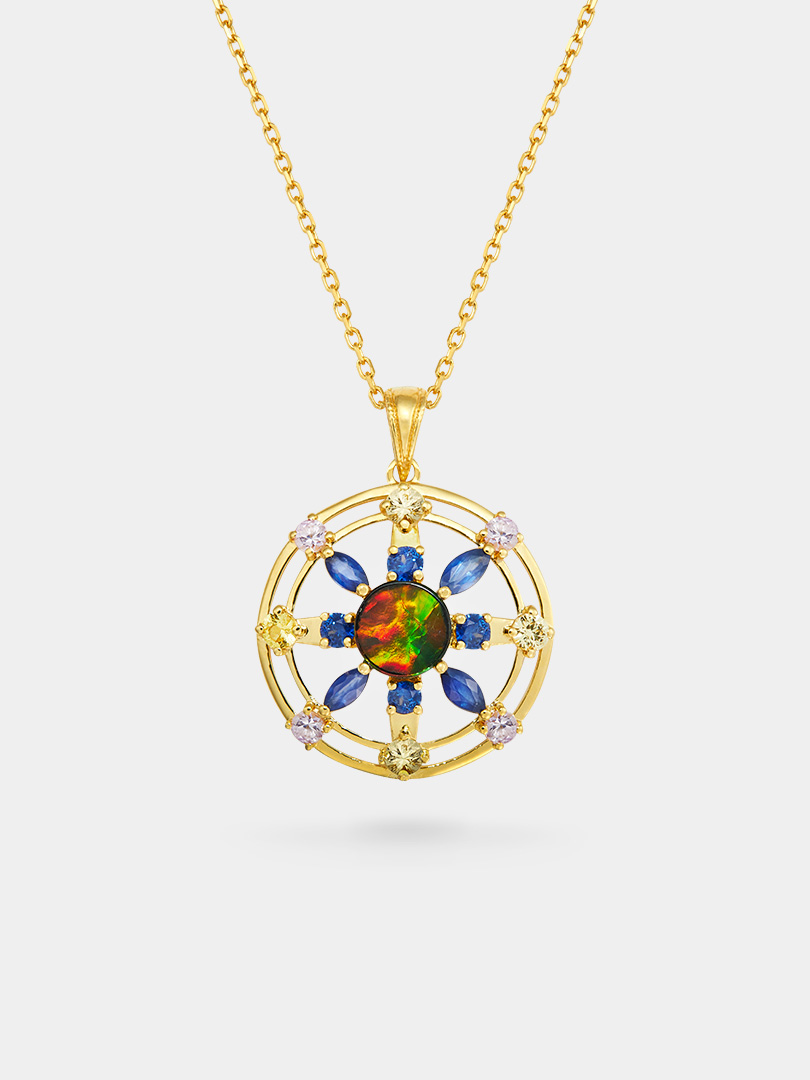 Cleo Azure Ammolite Pendant - Kaimirra
