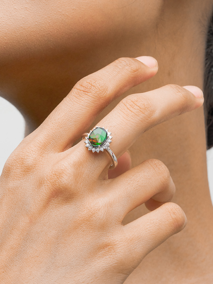 Diem Classic Ammolite Cocktail Ring - Kaimirra
