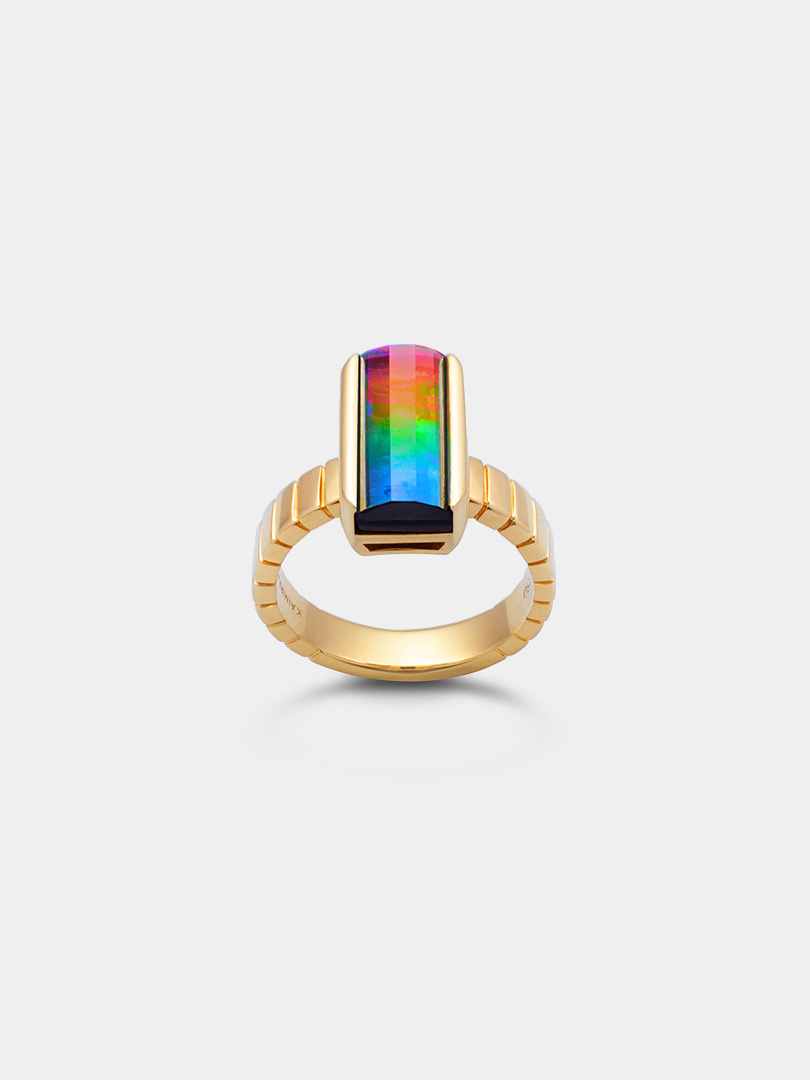 Sol Modern Ammolite Ring - Kaimirra