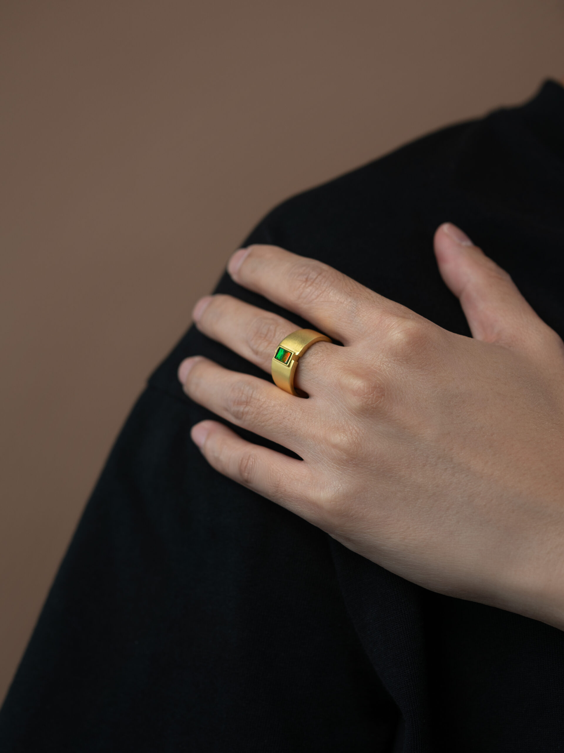 Echo Channel Ammolite Ring - Kaimirra